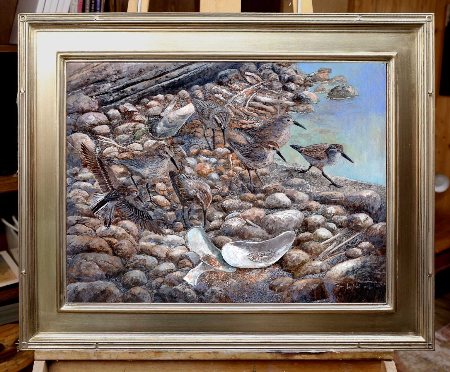 Western Sandpipers – A Camouflaged Migration original oil | The Art of ...